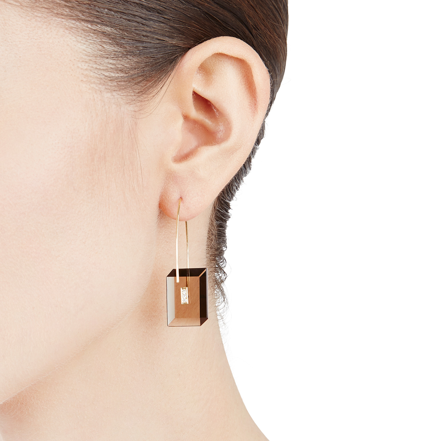 0.09 carat Diamond & Gold Onyx Drop Earrings Rectangular – Reverse Fit ...