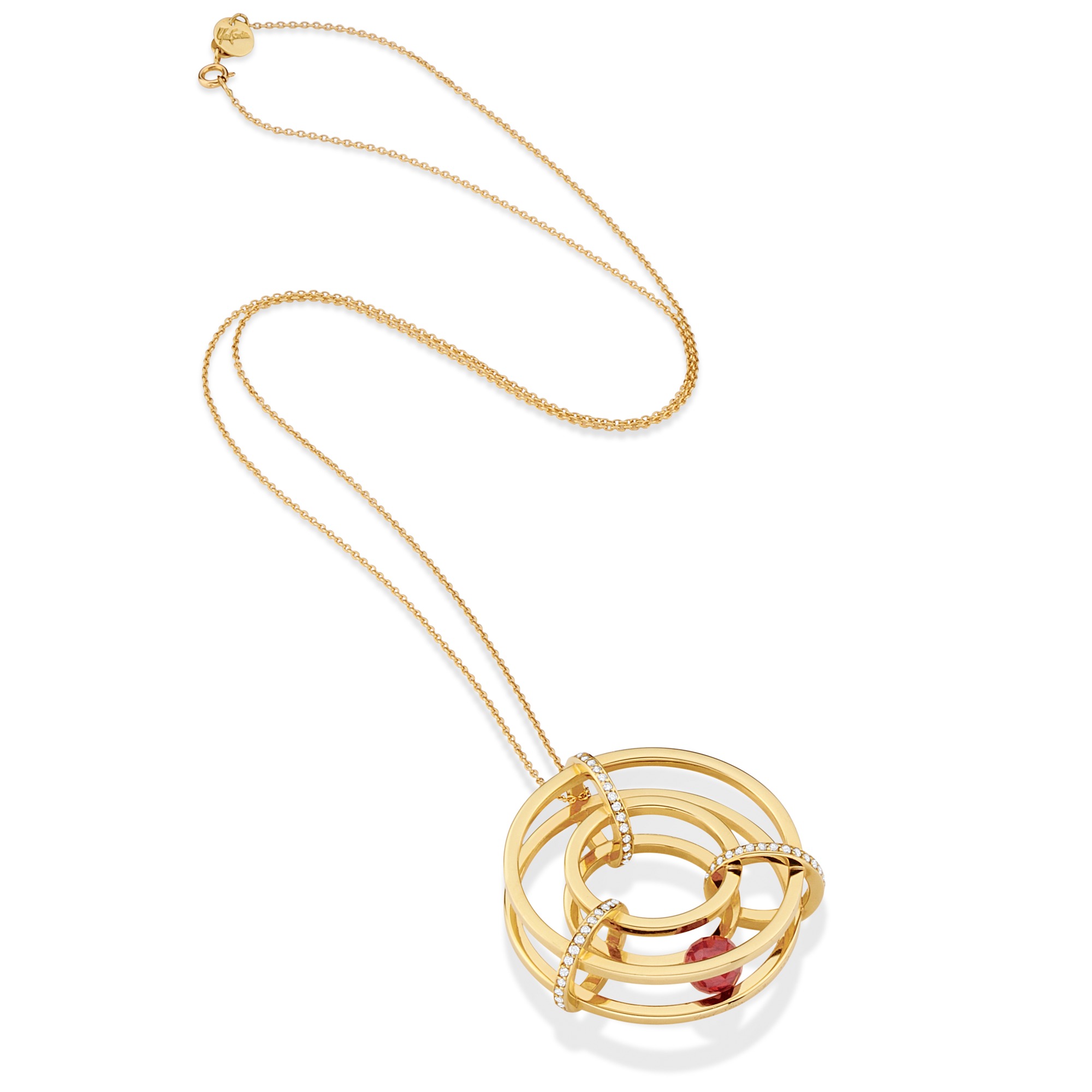 Rubellite, Perpetual Motion Diamond Necklace – Medium Spinning Wheel ...